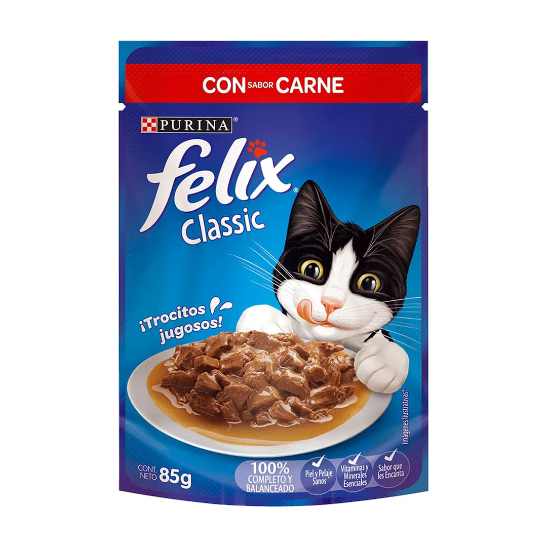 Felix Classic Con Carne 85 gr - Lumpet - Tienda de Mascotas Online en Perú